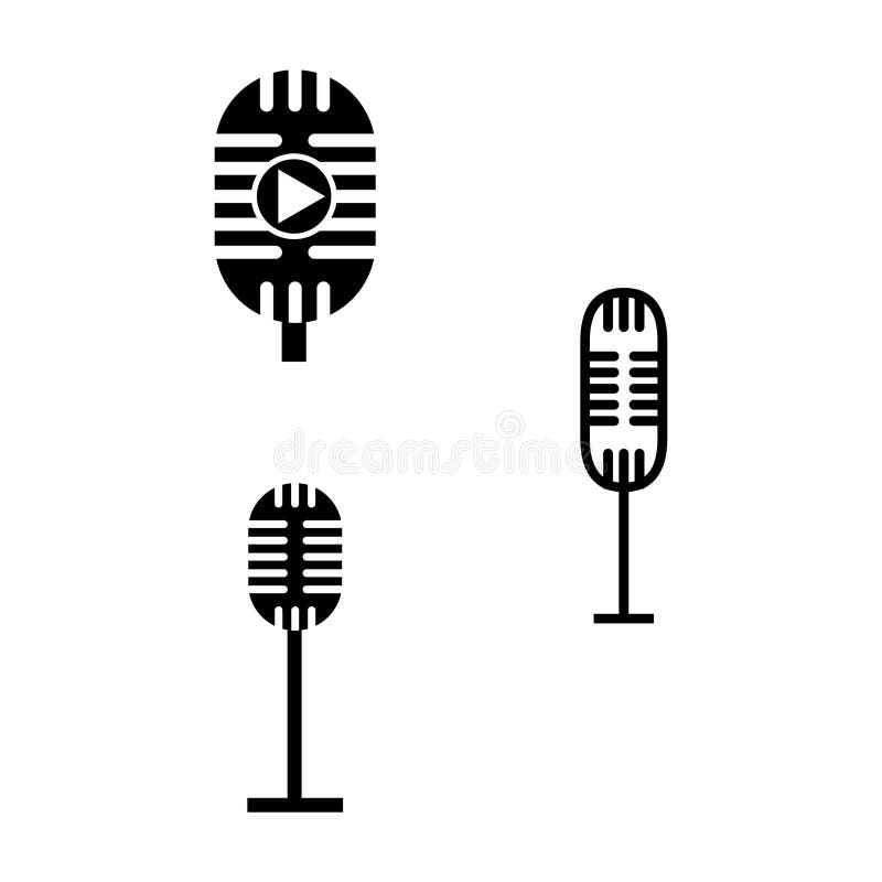 Microphone 2 stock vector. Illustration of button, play - 272107844