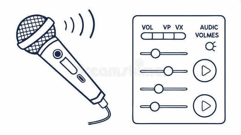 Microphone Settings Icon, Audio Control Symbol Vector Design Generative ...