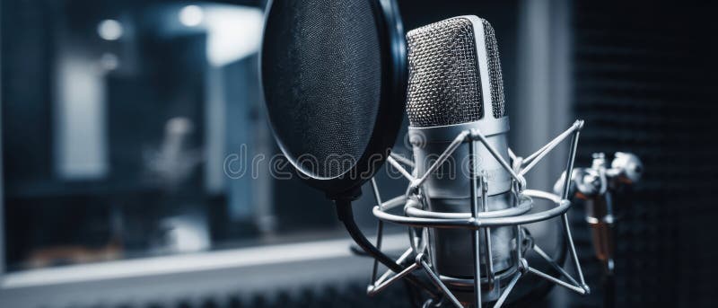 The Microphone Setup in a Modern Recording Studio for High-quality ...