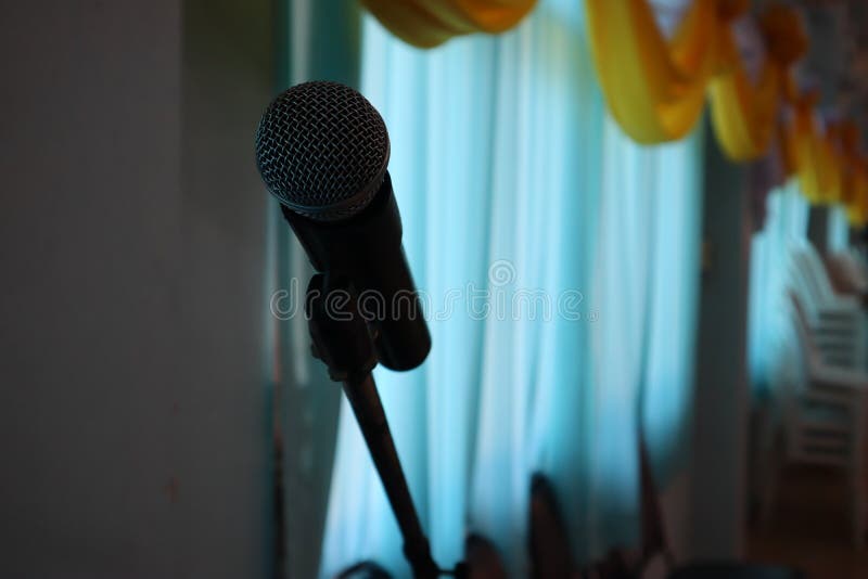 The Microphone in the Shadows of this Night Stock Photo - Image of ...