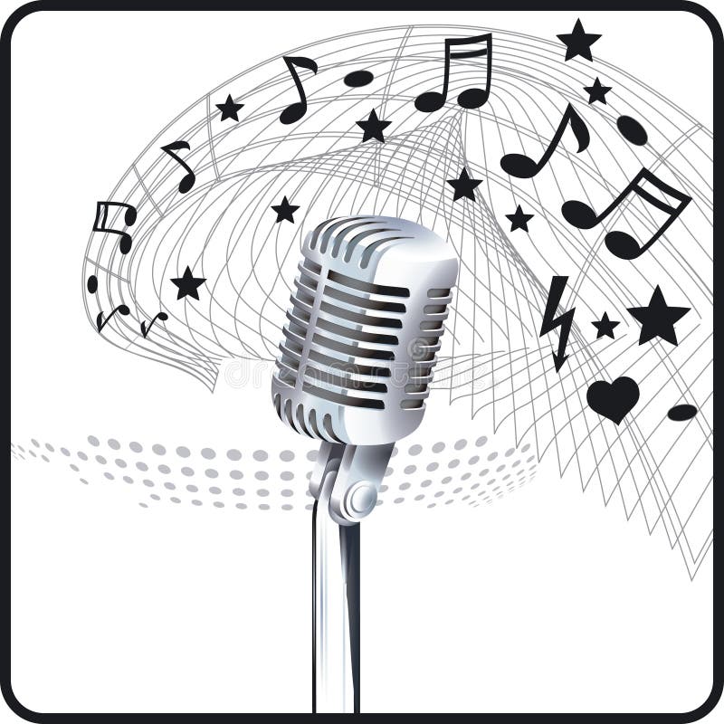 Microphone sheet music stock vector. Illustration of record - 13087794