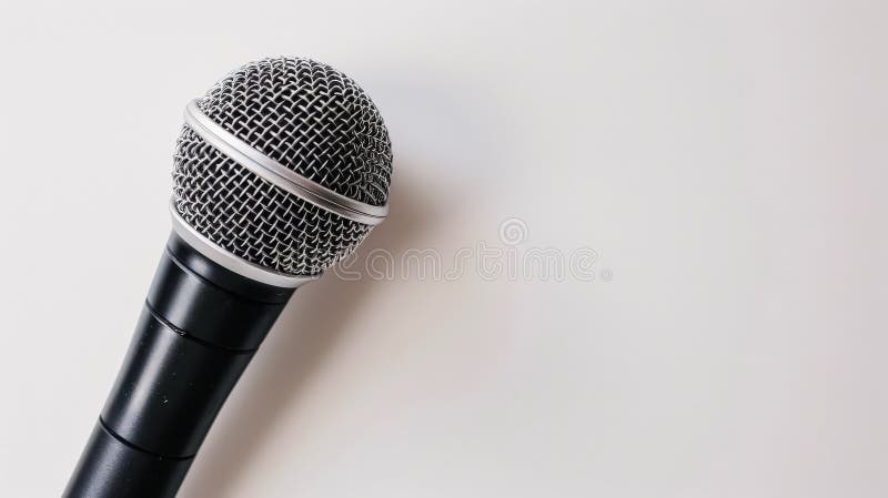 Microphone is Shown on a White Background Stock Image - Image of ...