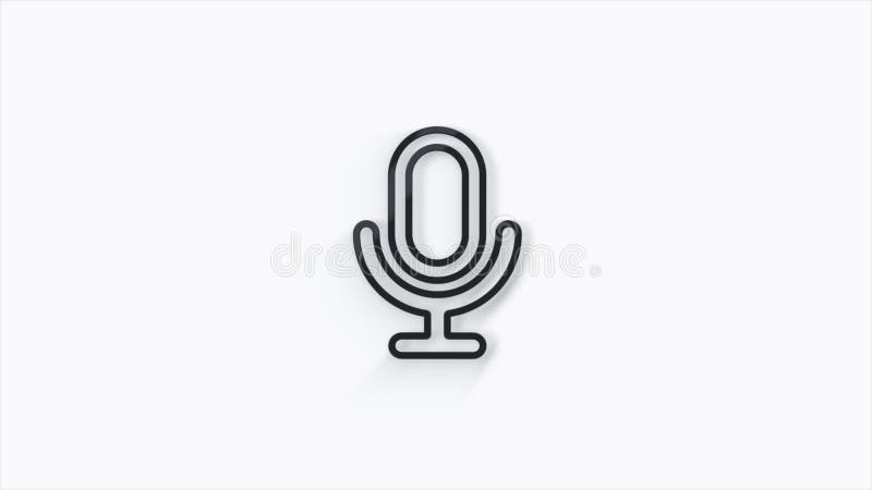 Microphone Signal. Animated Microphone 3d Icon. 4k Stock Video - Video ...