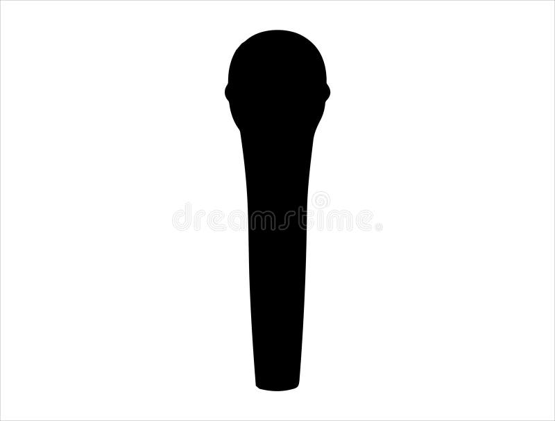 Microphone Silhouette on White Background Stock Vector - Illustration ...