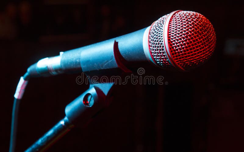 Microphone for sing stock photo. Image of meeting, presentation - 111266404