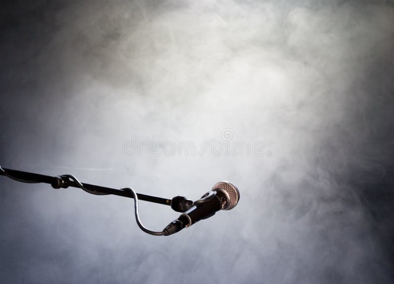 Microphone and smoke stock photo. Image of entertaining - 925820