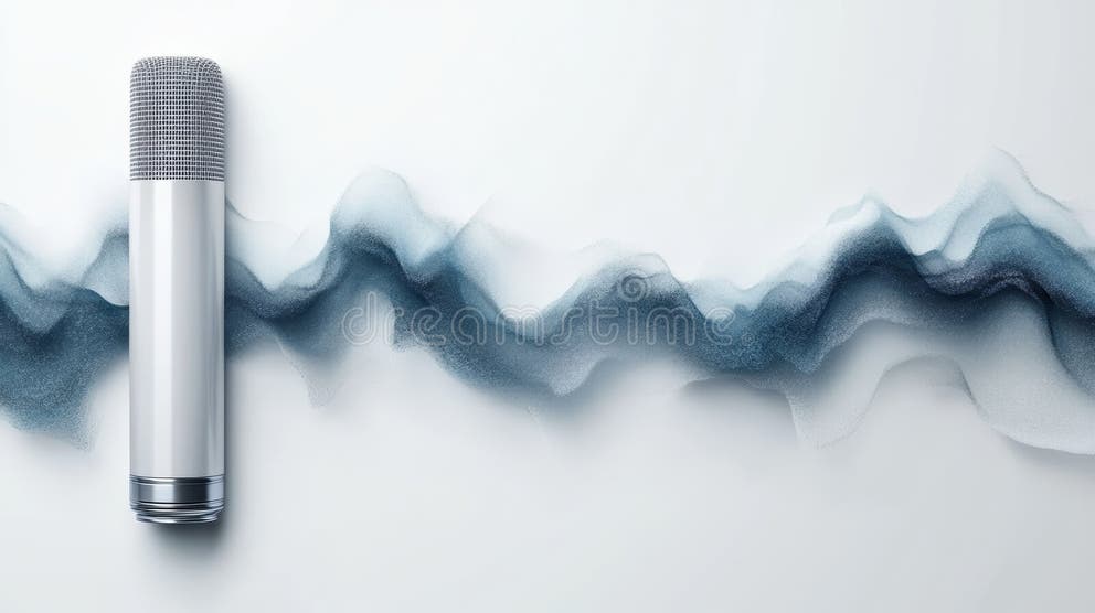 Microphone in Smoke, a Dramatic Visual of Sound and Atmosphere Stock ...