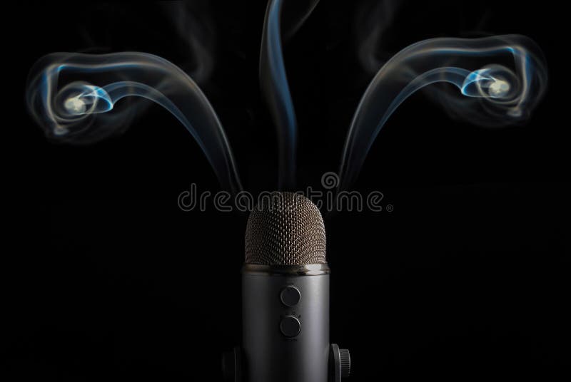 Microphone with Smoke Streaming and Swirling Stock Image - Image of ...