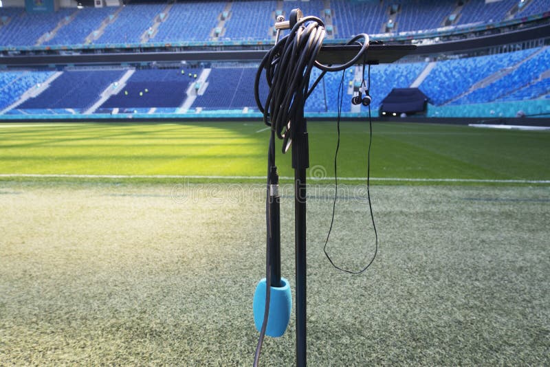 Microphone and Sound Equipment at a Sporting Event Stock Image - Image ...