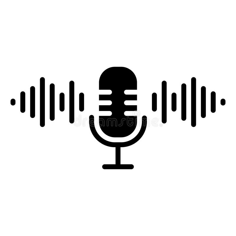 Microphone and Sound Icon in Flat Style. Stock Vector - Illustration of ...