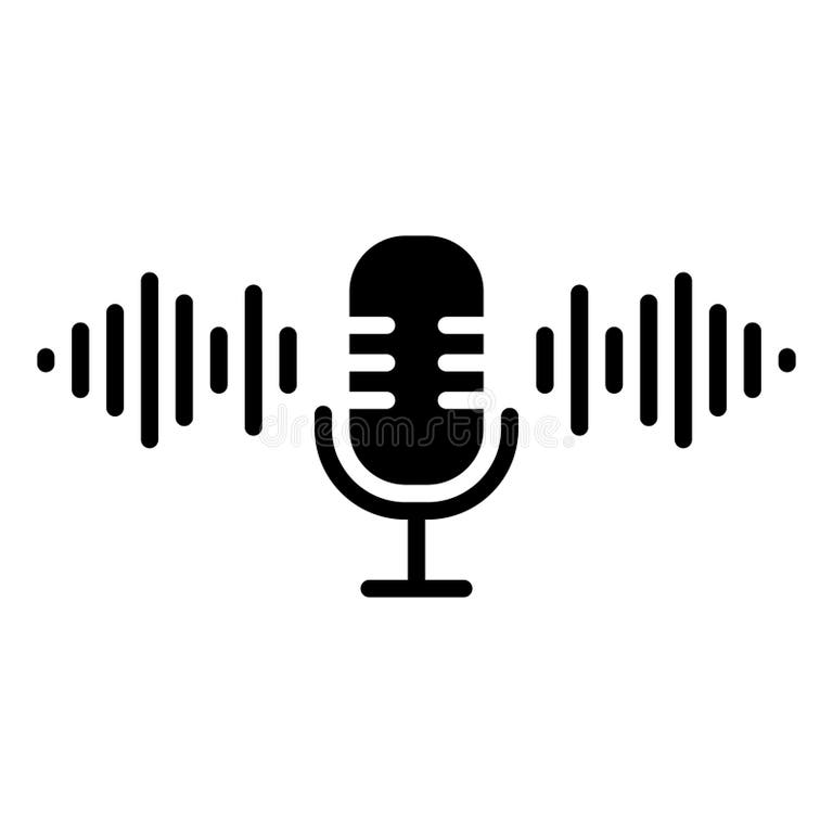Microphone and Sound Icon in Flat Style. Stock Vector - Illustration of ...