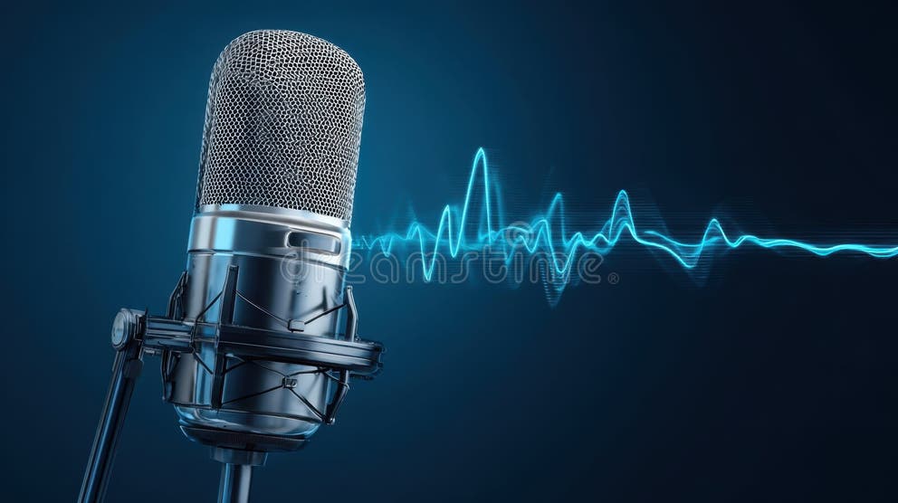 The Microphone with Sound Wave Illustrates Modern Audio Technology and ...