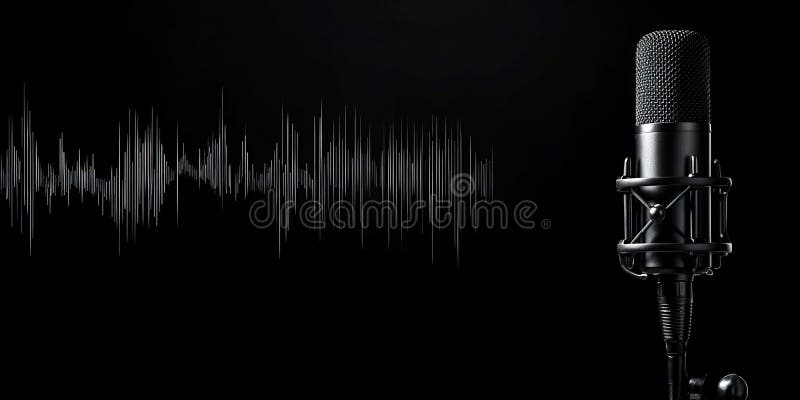 Microphone sound waves stock image. Image of equipment - 335646619