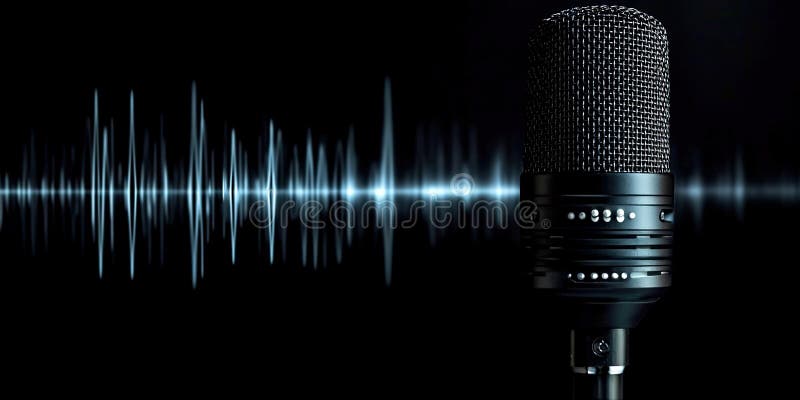 Microphone sound waves stock image. Image of waveform - 335646677