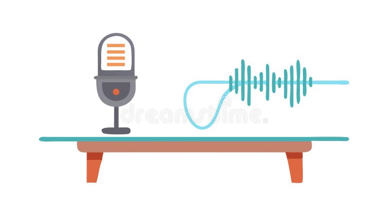 Microphone and Sound Waves Icon Vector Illustration Audio, Vector ...