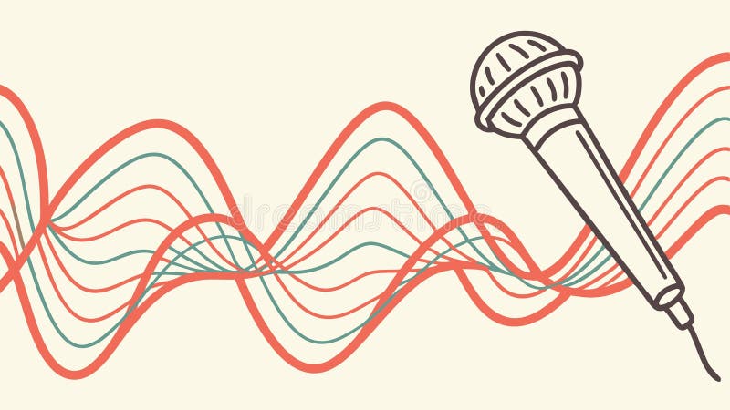 Microphone with Sound Waves, Symbolizing Music, Audio, and ...