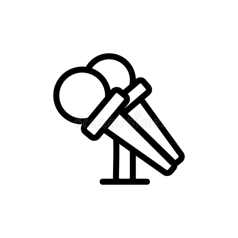 Microphone for Speaker Vector Icon. Isolated Contour Symbol ...