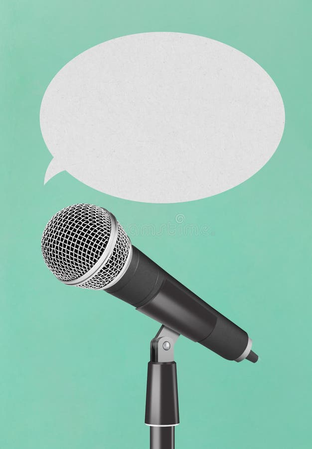 Microphone with Speech Bubble Stock Image - Image of audio ...