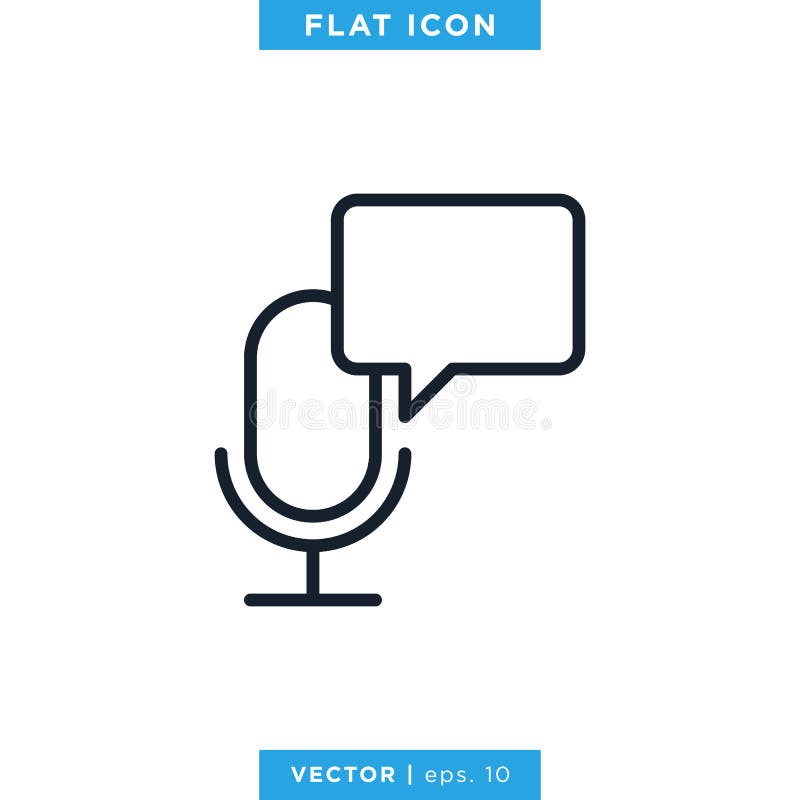 Microphone with Speech Bubble Icon Vector Logo Design Template. Stock ...