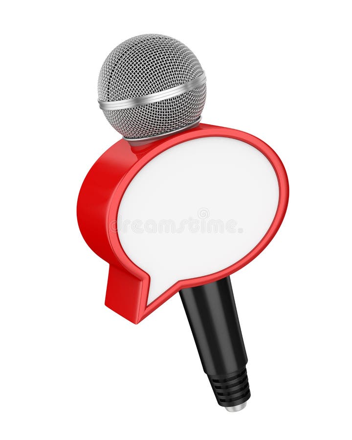 Microphone with Speech Bubble Isolated Stock Illustration ...