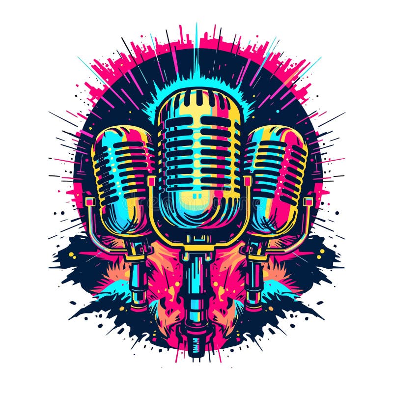 A Microphone with a Splash Effect Stock Vector - Illustration of media ...