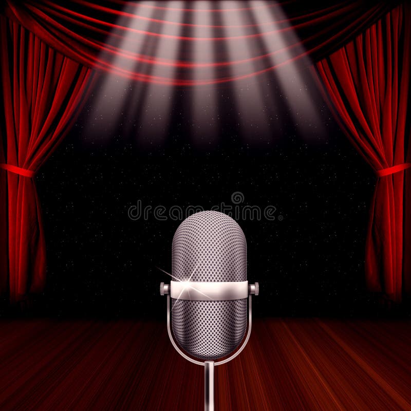 Microphone spotlight stock illustration. Illustration of event - 14777909