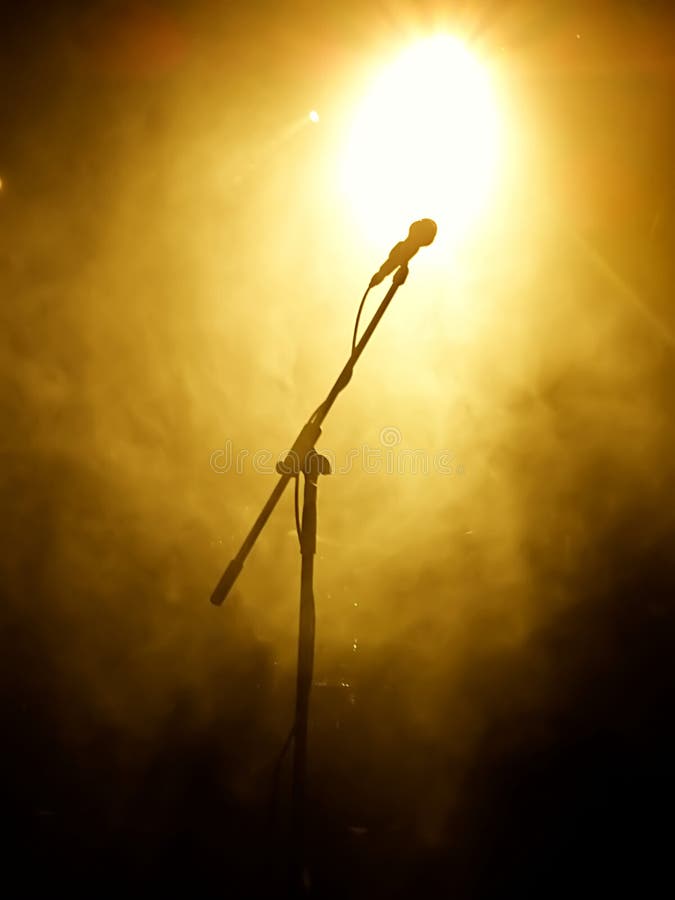 Microphone on stage stock image. Image of comedy, hall - 19910121