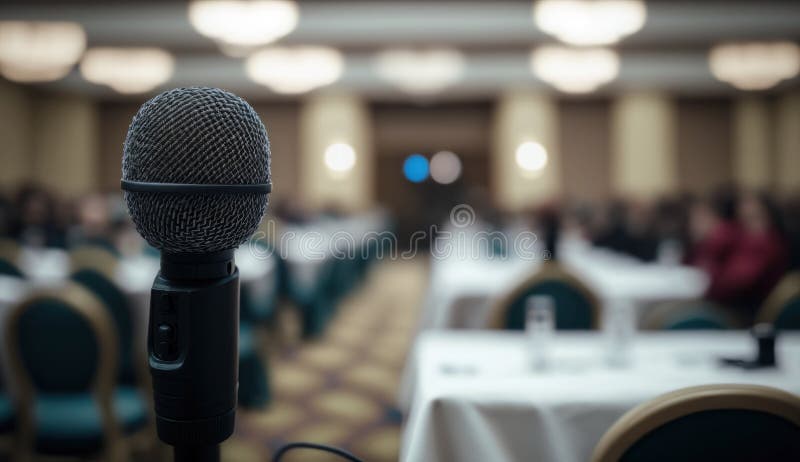 Microphone on Stage Microphone Stock Illustration - Illustration of ...