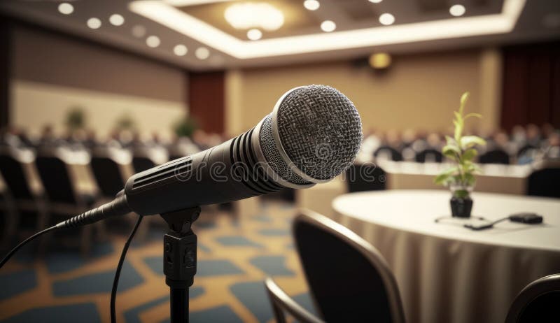 Microphone on Stage Microphone Stock Illustration - Illustration of ...