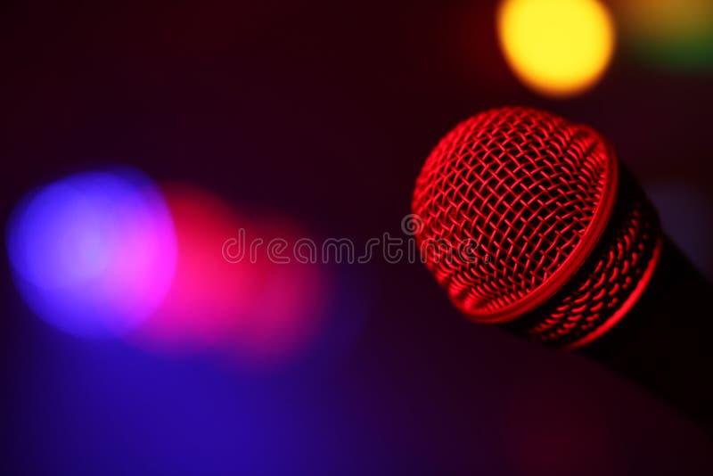 Microphone on stage stock image. Image of artist, rock - 39629323