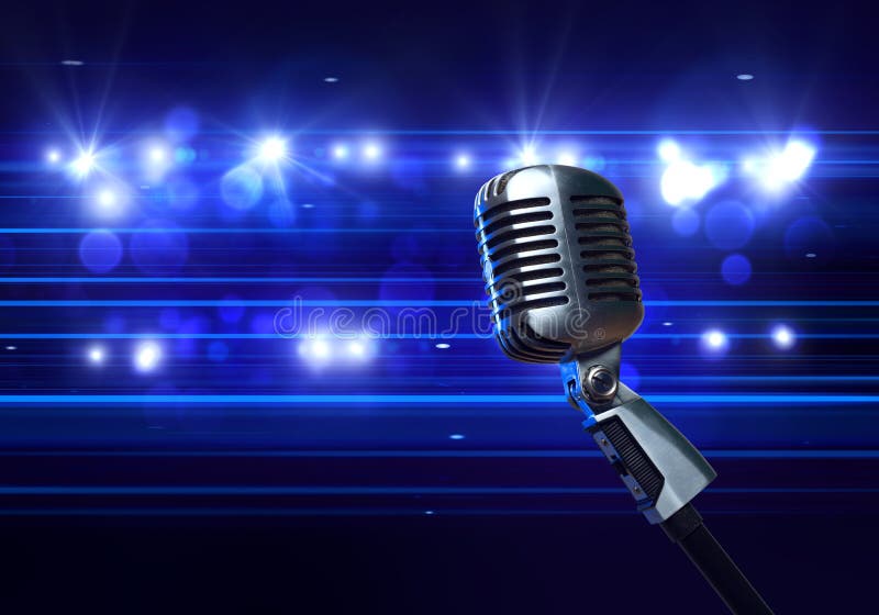 Microphone on stage stock image. Image of nightlife, perform - 60974293