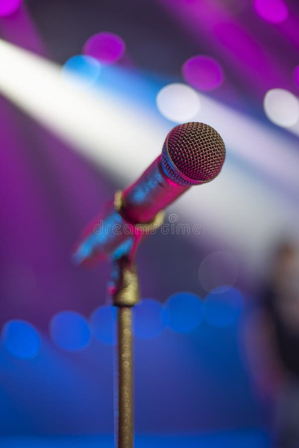 Microphone for on Stage at a Concert Stock Image - Image of ...