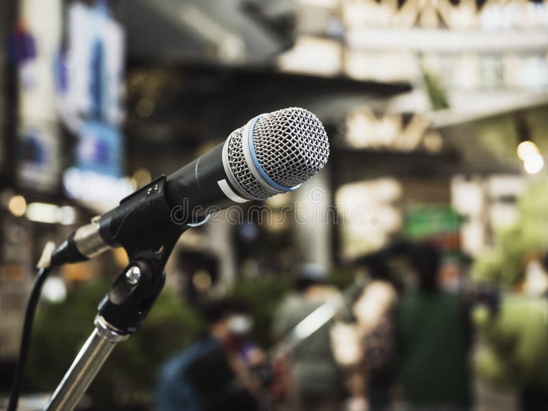 Microphone on Stage Concert Event Entertainment Festival Stock Photo ...
