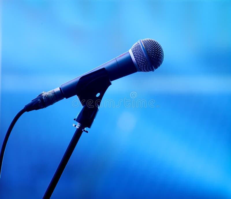 Microphone on the stage stock photo. Image of audience - 41172620