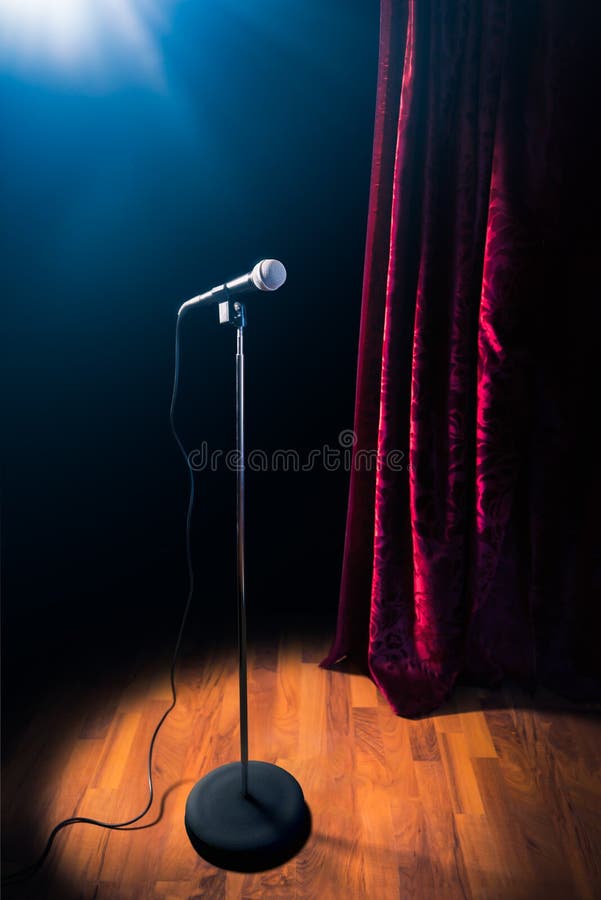 Stand-up comedy stage stock image. Image of podium, spot - 67866739