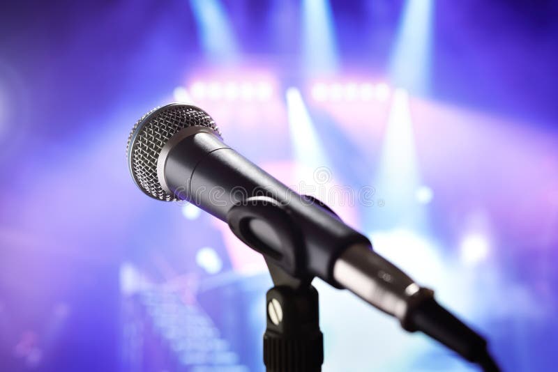 Microphone on stage stock photo. Image of culture, space - 16034246