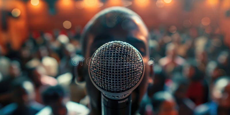 Microphone on Stage stock image. Image of stage, hall - 363779447