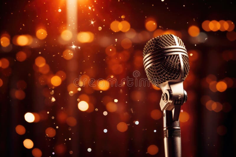 Microphone on Stage, Modern Microphone, Ai Generated Stock Illustration ...