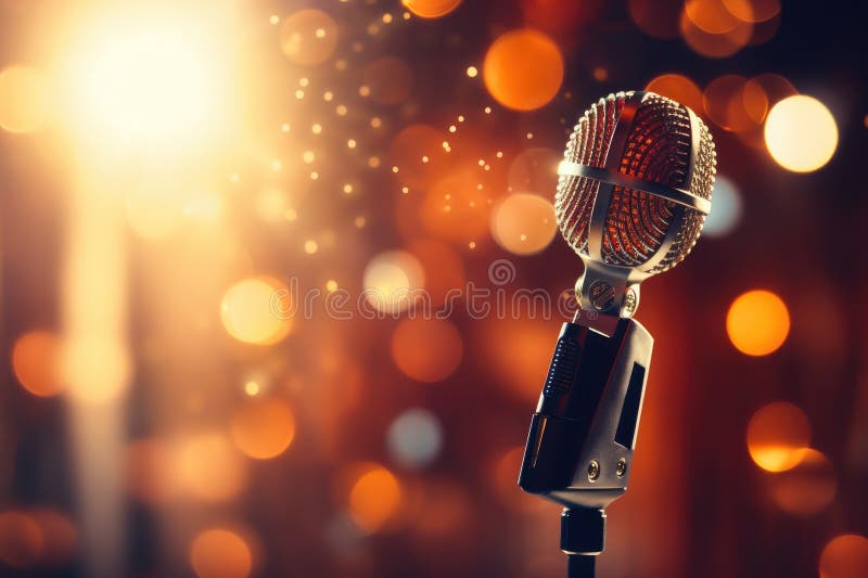 Microphone on Stage, Selective Focus Shot of a Microphone on the Stage ...