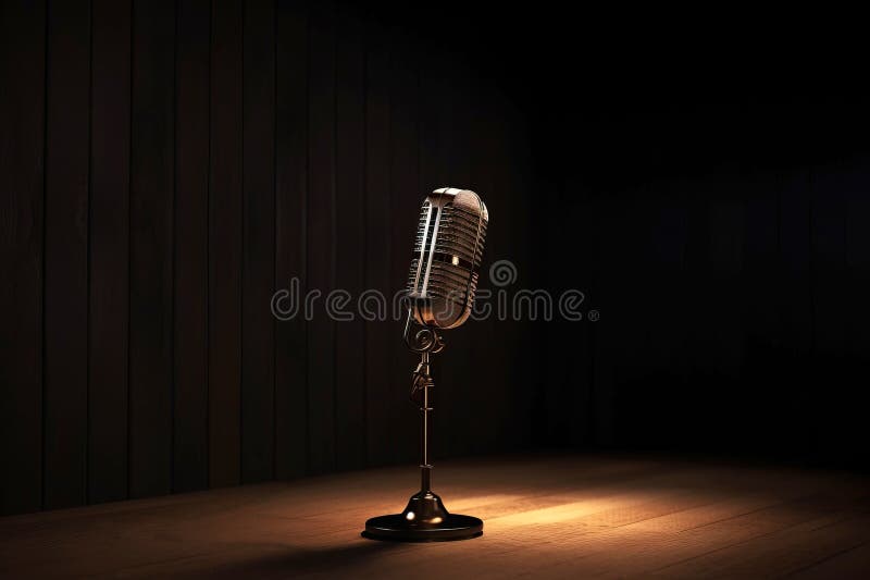 Microphone on Stage Seminar Presentation in Front of Audience ...