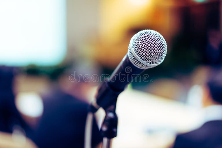Microphone on Stage Singing Contest. Stock Image - Image of auditorium ...