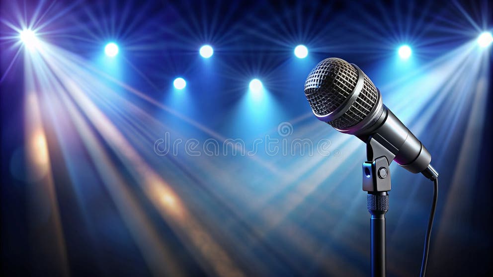 Microphone Spotlight Stage Stock Illustrations – 3,304 Microphone ...