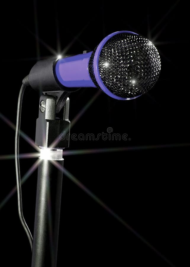 Pro Microphone Red Lights stock photo. Image of singer - 23676514