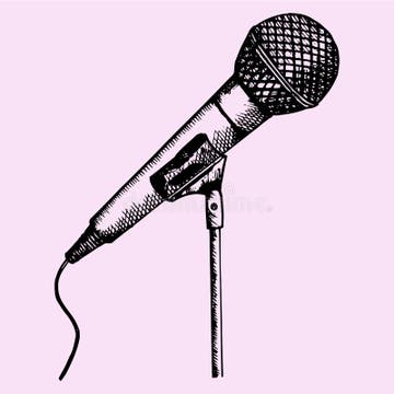 Microphone Stand Drawing Stock Illustrations – 1,391 Microphone Stand ...