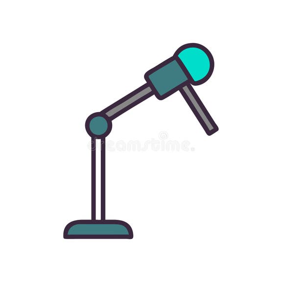 Microphone Stand Icon for Recording Setup Stock Vector - Illustration ...