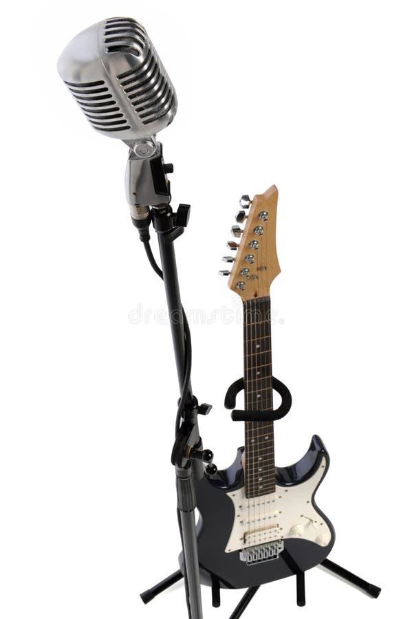 Microphone, Stand and Scarf Stock Image - Image of fashion, performance ...