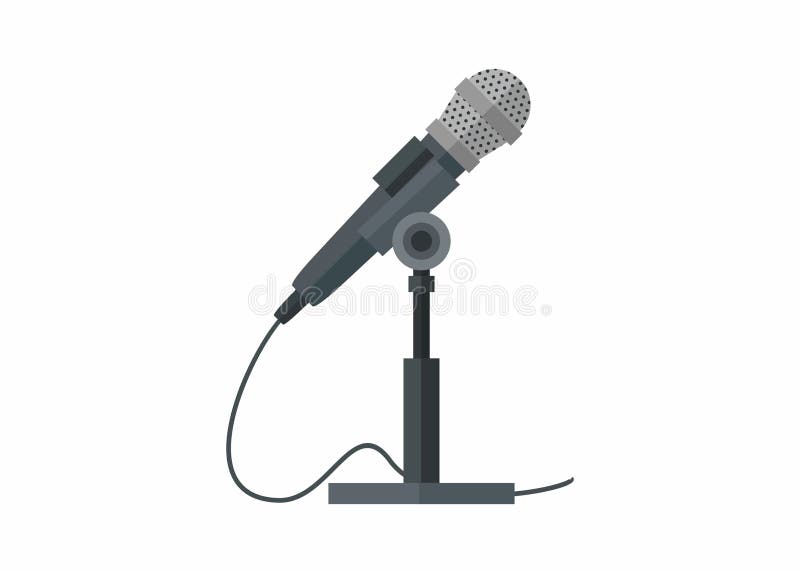 Microphone with Stand. Simple Flat Illustration Stock Vector ...