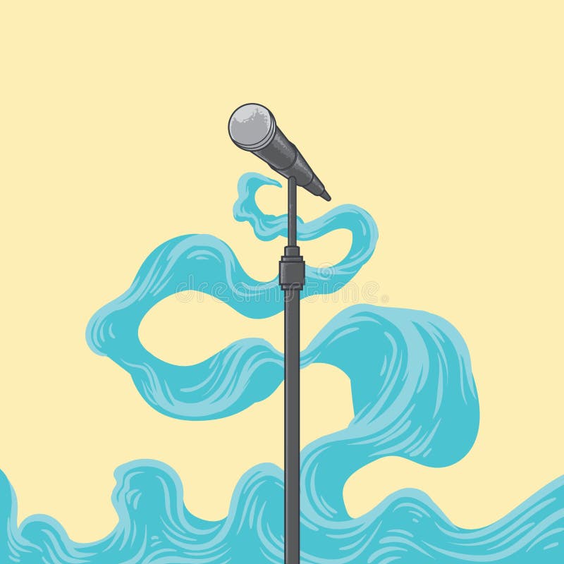 Microphone on Stand. Vector Illustration Decorative Design Stock Vector ...