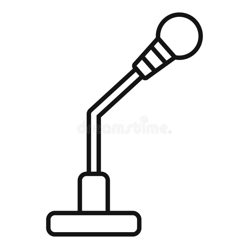 Microphone Standing on a Stand Icon Vector Outline Stock Vector ...