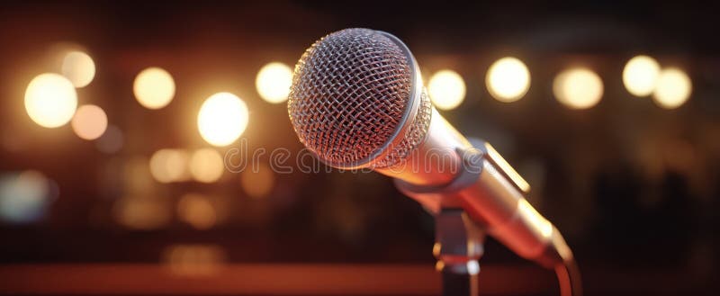The Microphone Stands Ready for an Unforgettable Performance in a ...